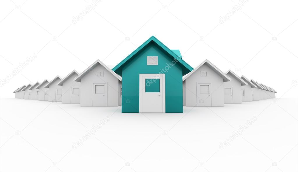 Blue house icon concept rendered on white — Stock Photo © pupes #46323285