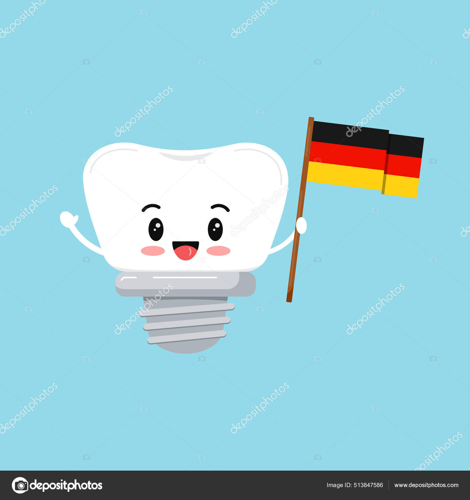 Oktoberfest teeth implant with waving german flag Stock Vector Image by ...