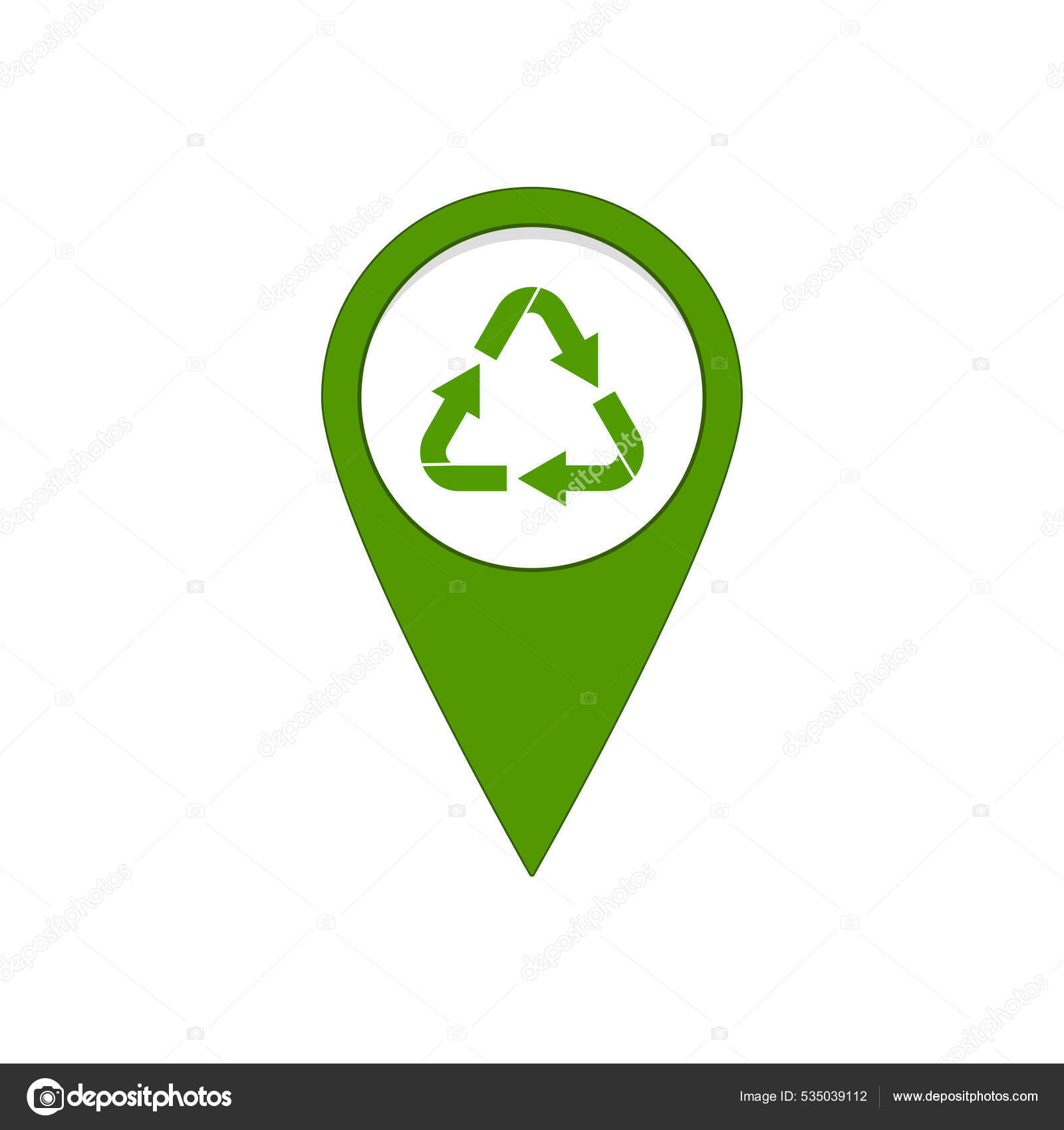 Recycle location pin isolated on white background. Stock Vector Image ...