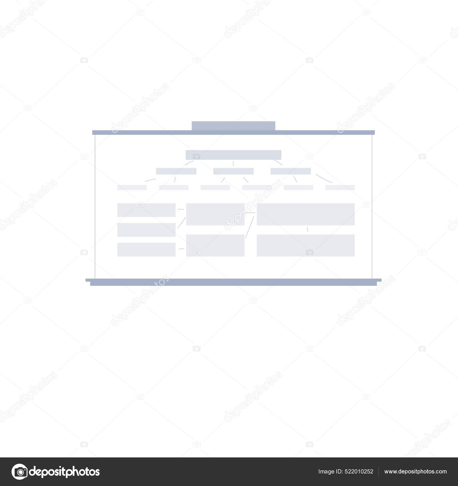 Flat cartoon information wall board,furniture and office interior ...