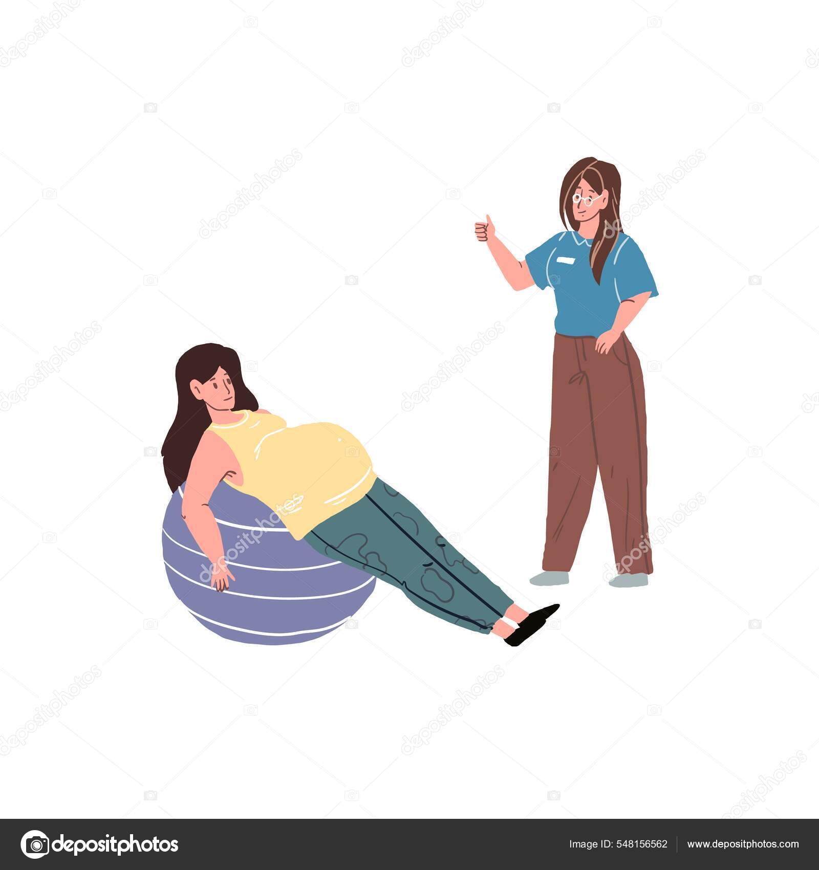 Flat cartoon women characters,pregnancy courses and classes,healthy ...