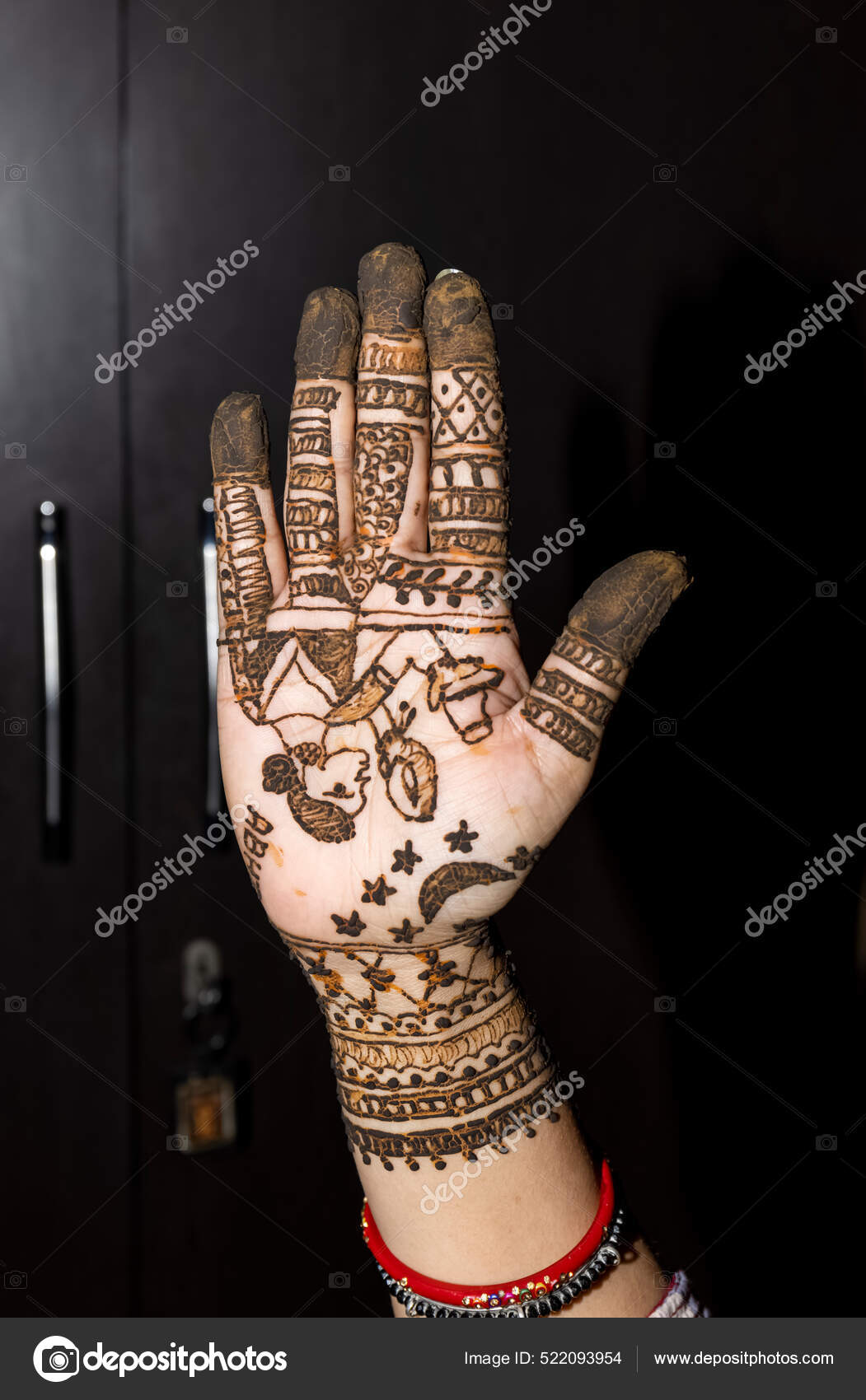 Beautifully Decorated Indian Hands Woman Mehandi Henna Typically Done ...