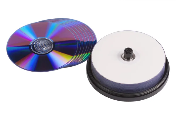 Stack of Cd or DVD roms isolated — Stock Photo © InvisibleViva #1404512