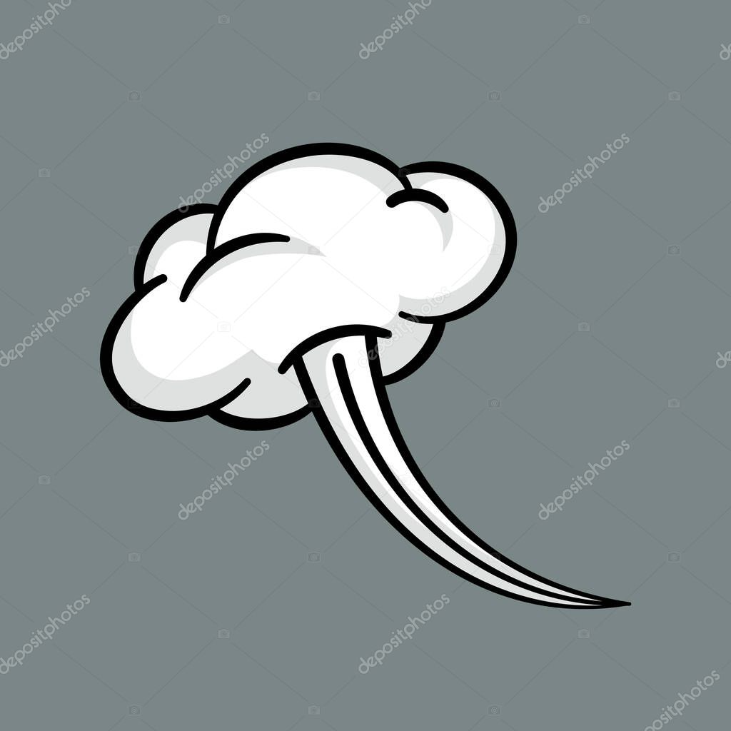 Nube cómica o humo, efectos de movimiento de vectores de dibujos ...