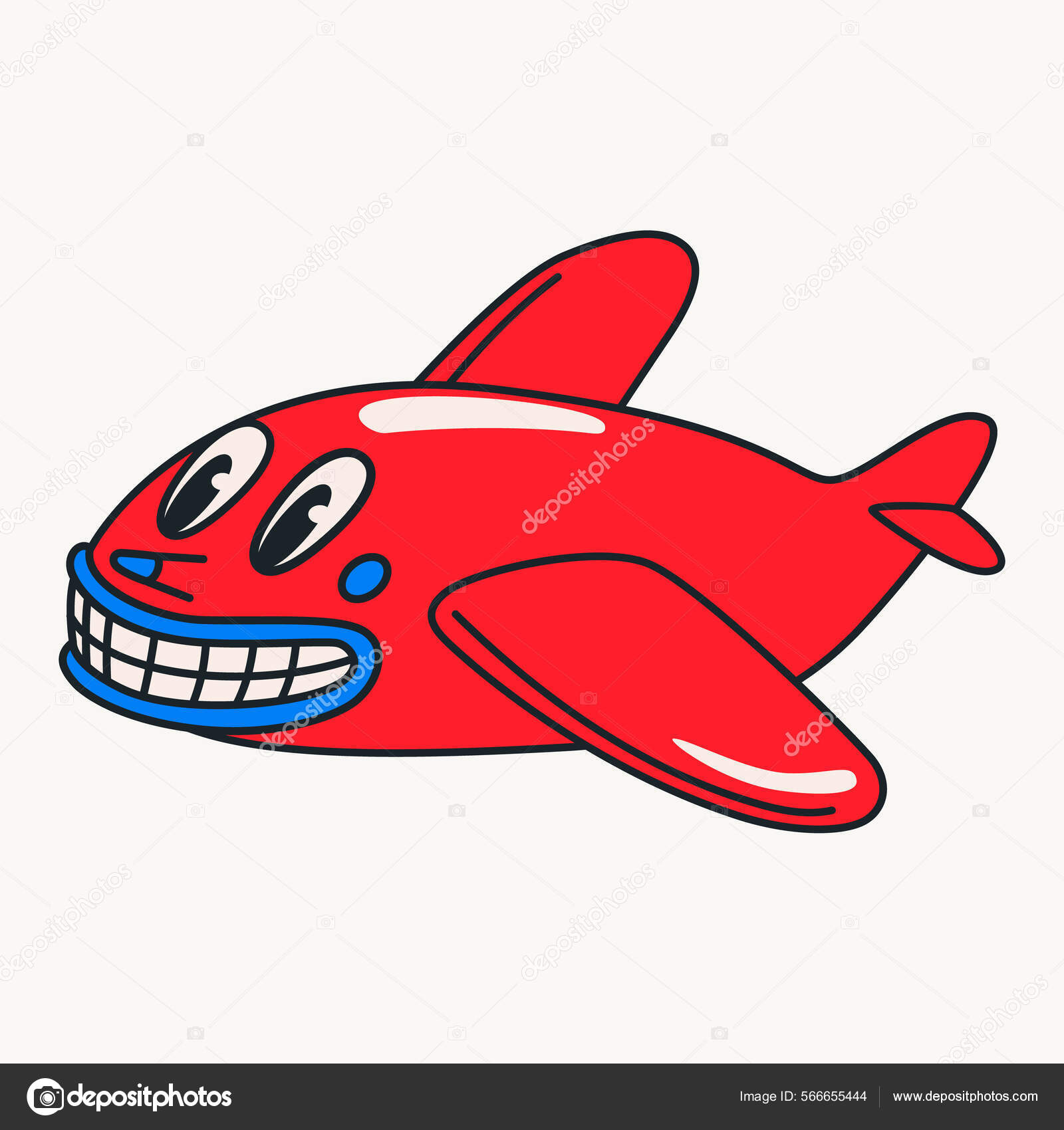 Cartoon Vector Funny Cute Comic Characters Plane Crazy Cartoons ...