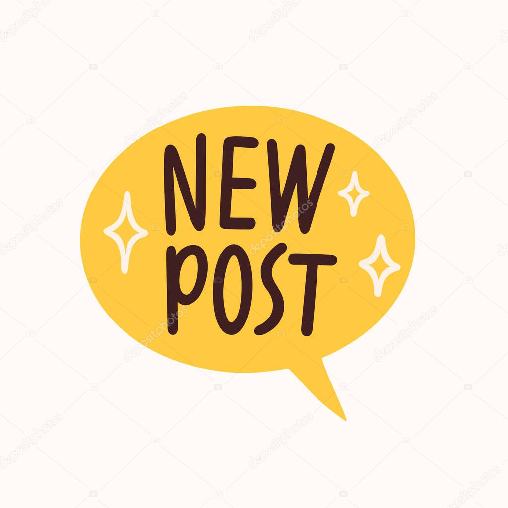 Nuevo post pegatina para una red social, haciendo un blog o vlog vector ...