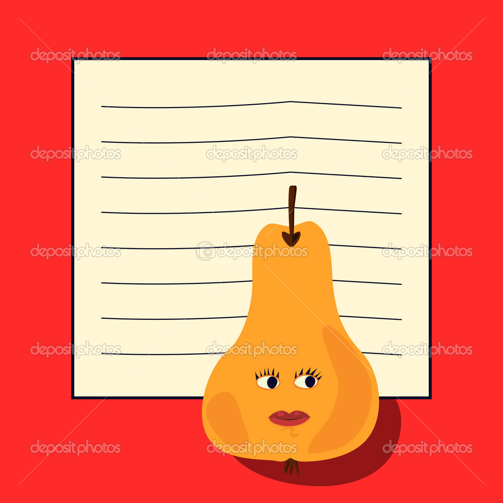 Note pad - pear Stock Illustration by ©Iguanasbear #50817221