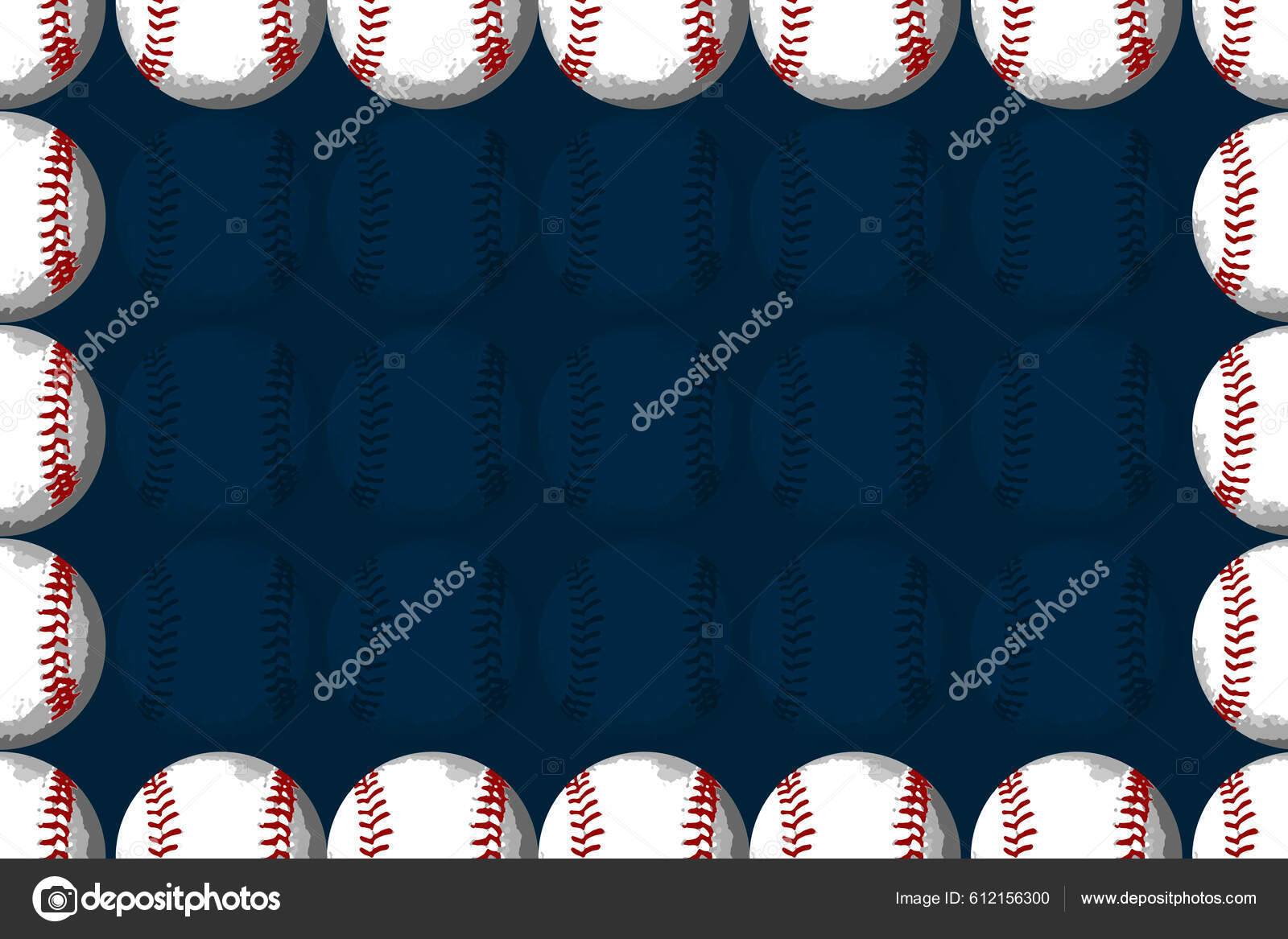 Baseball Frame Boarder Illustration Drawing Sports Card Background ...