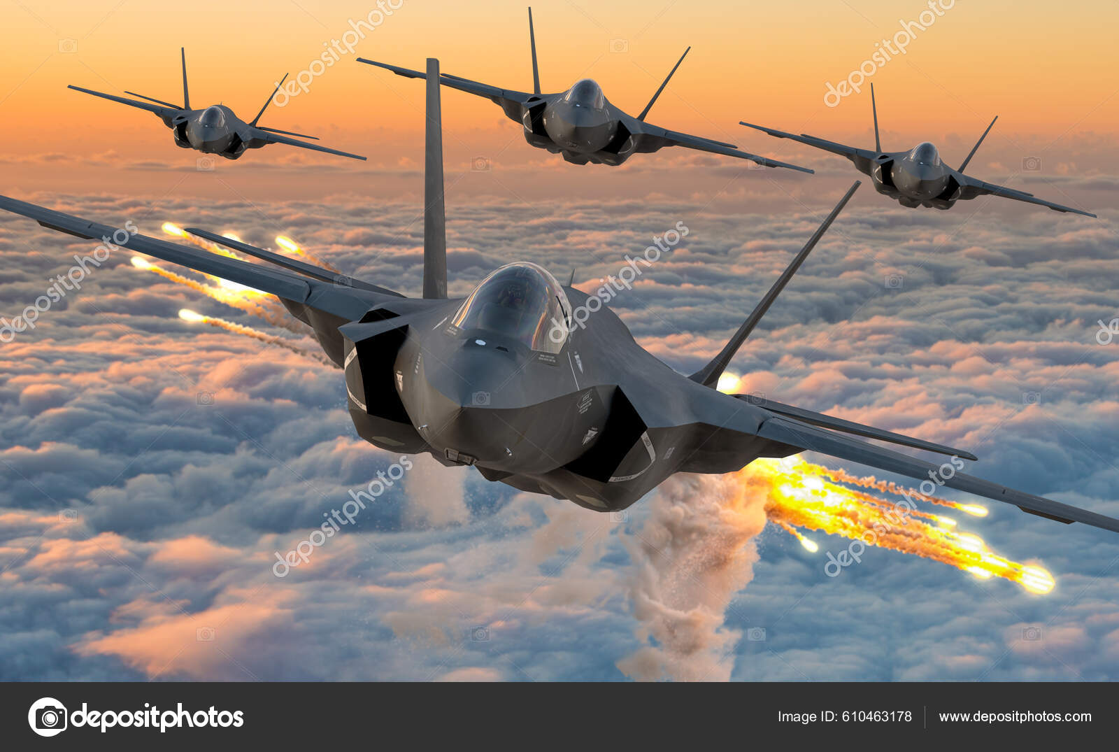 Lockheed Martin Lightning Formation Flight Clouds — Stock Editorial ...