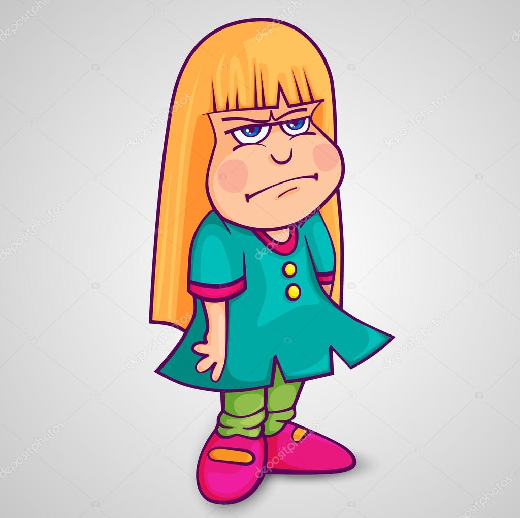 Sullen girl in a green dress Stock Vector Image by ©awatch2 #46548859