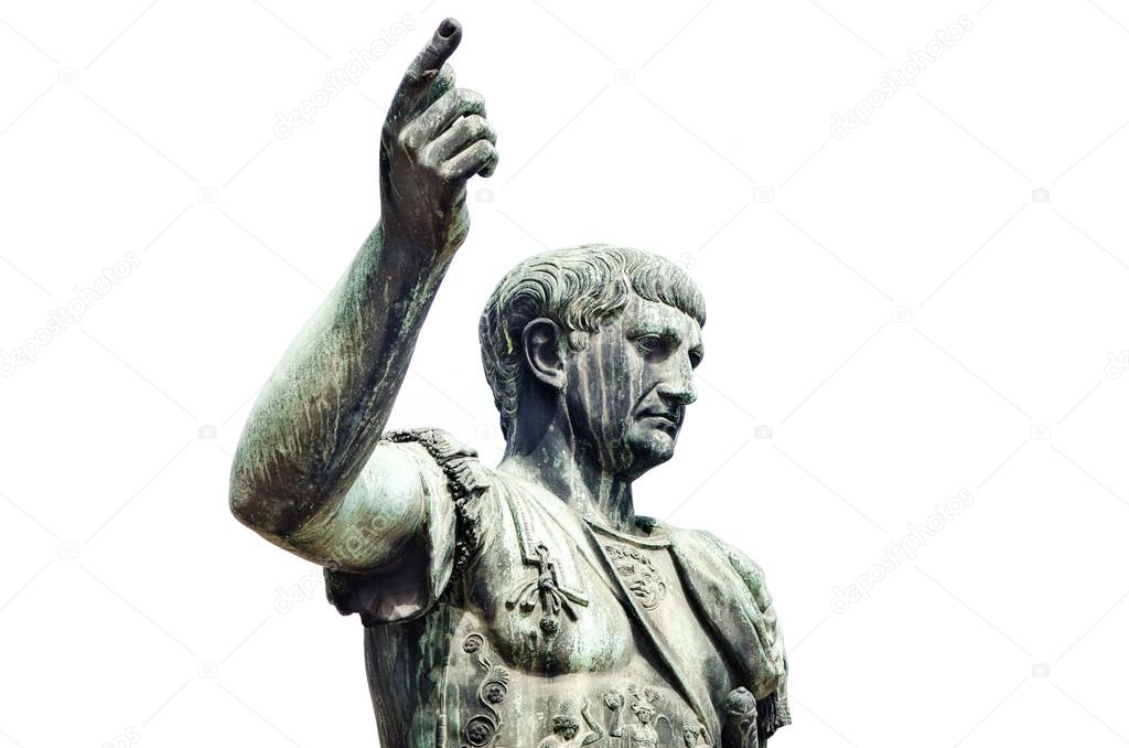 Roman emperor bronze statue isolated on whit — Stock Photo ...