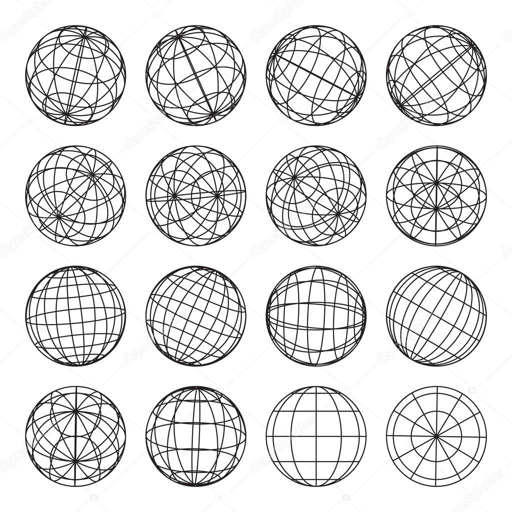 Set of abstract globes, vector illustration Stock Vector Image by ...