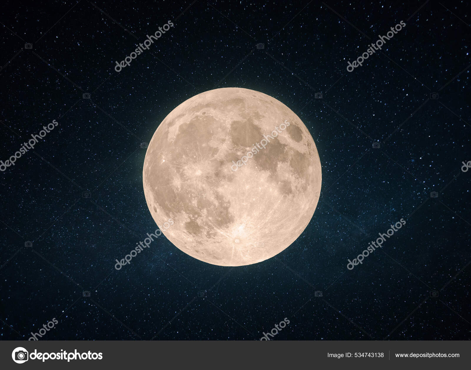 Beautiful Yellow Full Moon Craters Starry Sky — Stock Photo © alonesdj ...