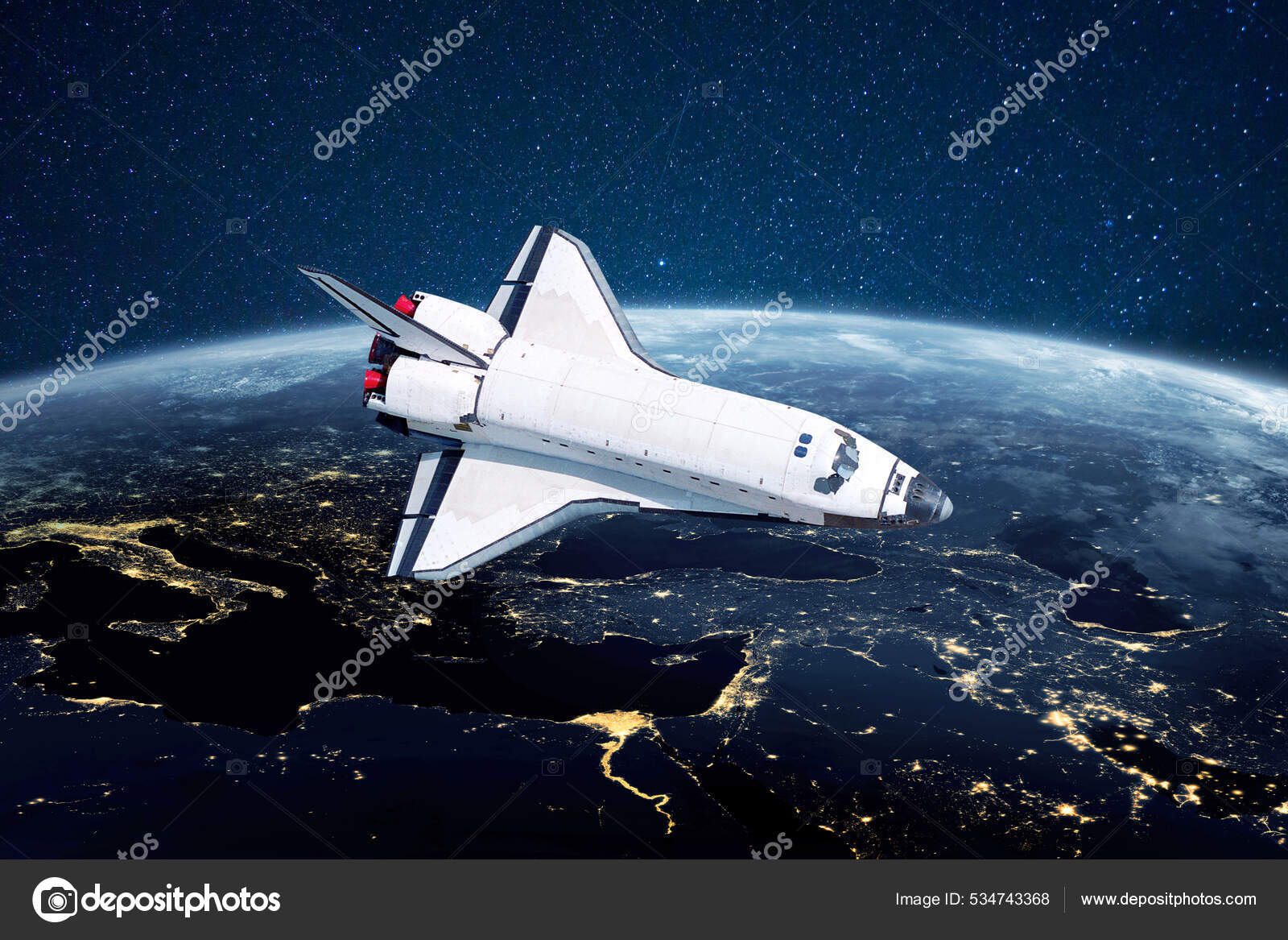 Space Shuttle In Lights