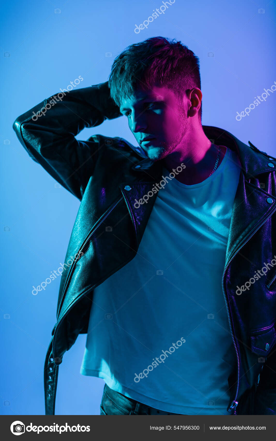 Stylish Handsome Young Man Haircut Trendy Outerwear White Shirt Fashion ...