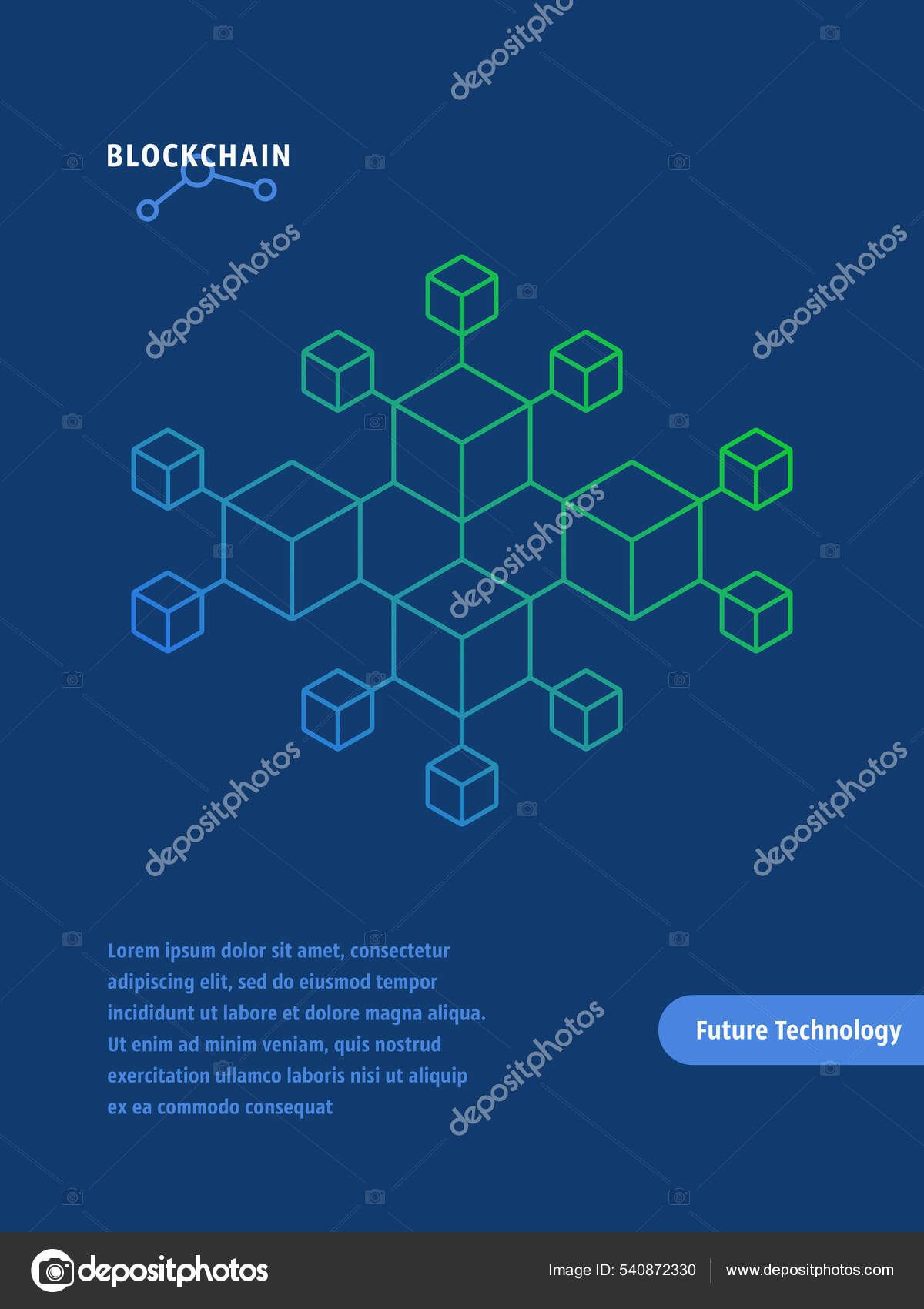 Blockchain like future technology layout Vector de stock por ...