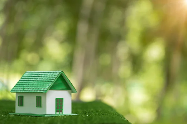 Environmentally eco-friendly real estate house. Small model building ...