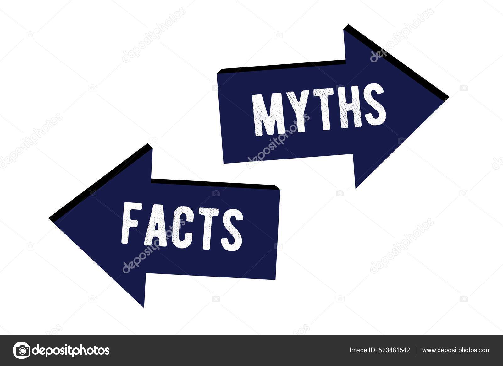 Myths Facts Vector Illustration White Background Thin Line Speech ...