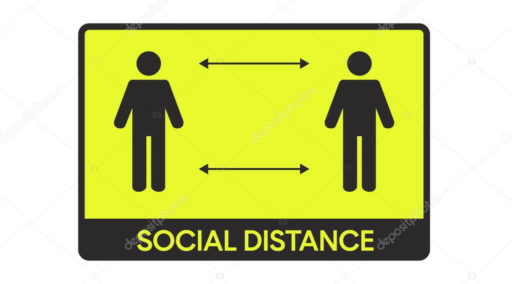 Icono de distanciamiento social o signo. Ilustración vectorial aislada ...