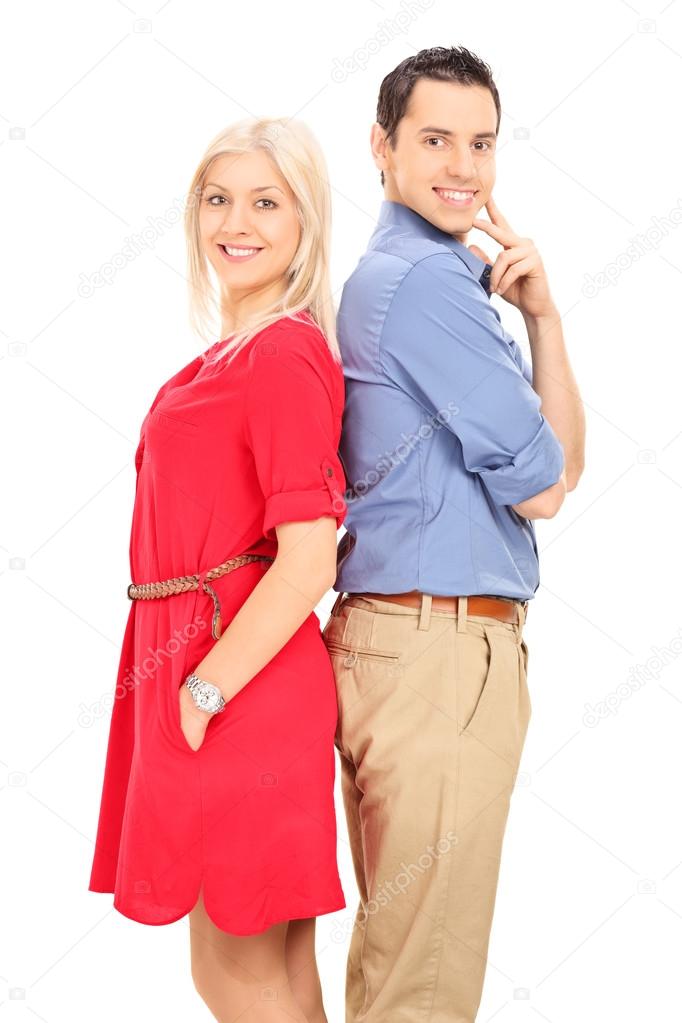 Couple facing opposite of each other — Stock Photo © ljsphotography ...