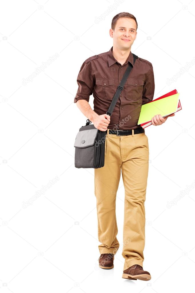 Man walking with books Stock Photo by ©ljsphotography 45861823