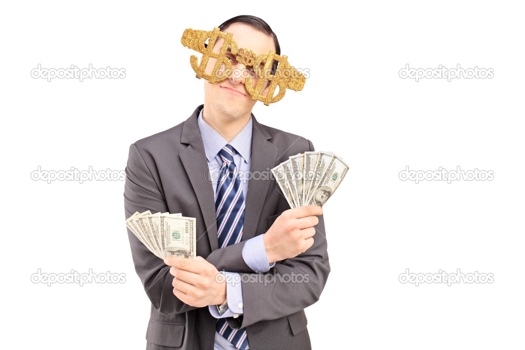 Man wearing dollar sign glasses Stock Photo by ©ljsphotography 45863791