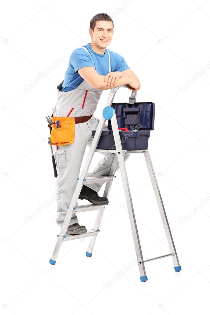 Man posing on ladder Stock Photo by ©ljsphotography 45871409