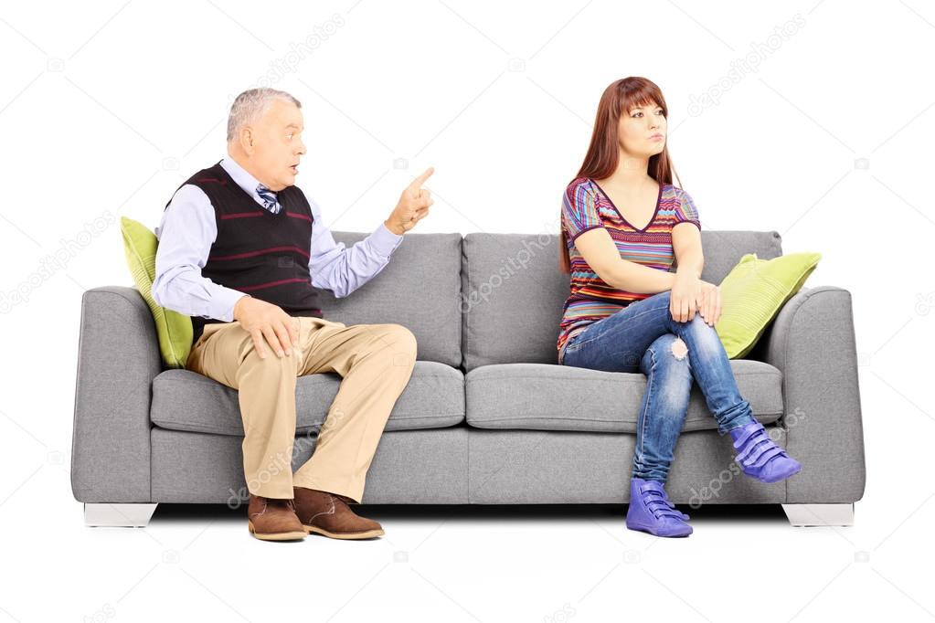 Father reprimending his uninterested daughter Stock Photo by ...