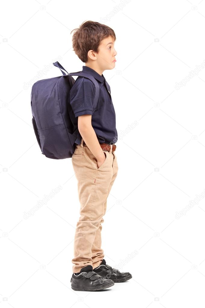 School boy with backpack standing Stock Photo by ©ljsphotography 45873523