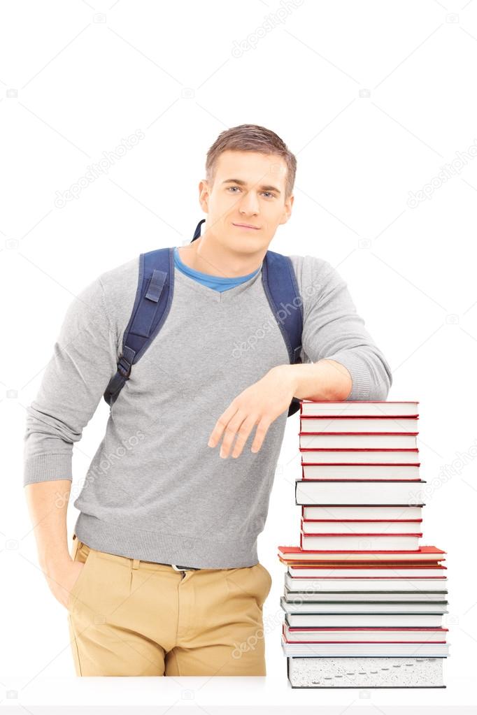 Male student with school bag — Stock Photo © ljsphotography #45881207