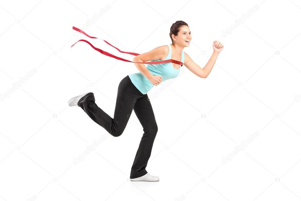 Corredor femenino ganando maratón — Foto de stock #45882385 ...