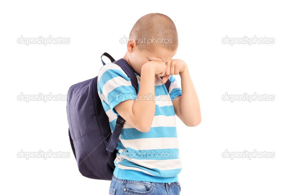 Sad schoolboy crying Stock Photo by ©ljsphotography 45884049