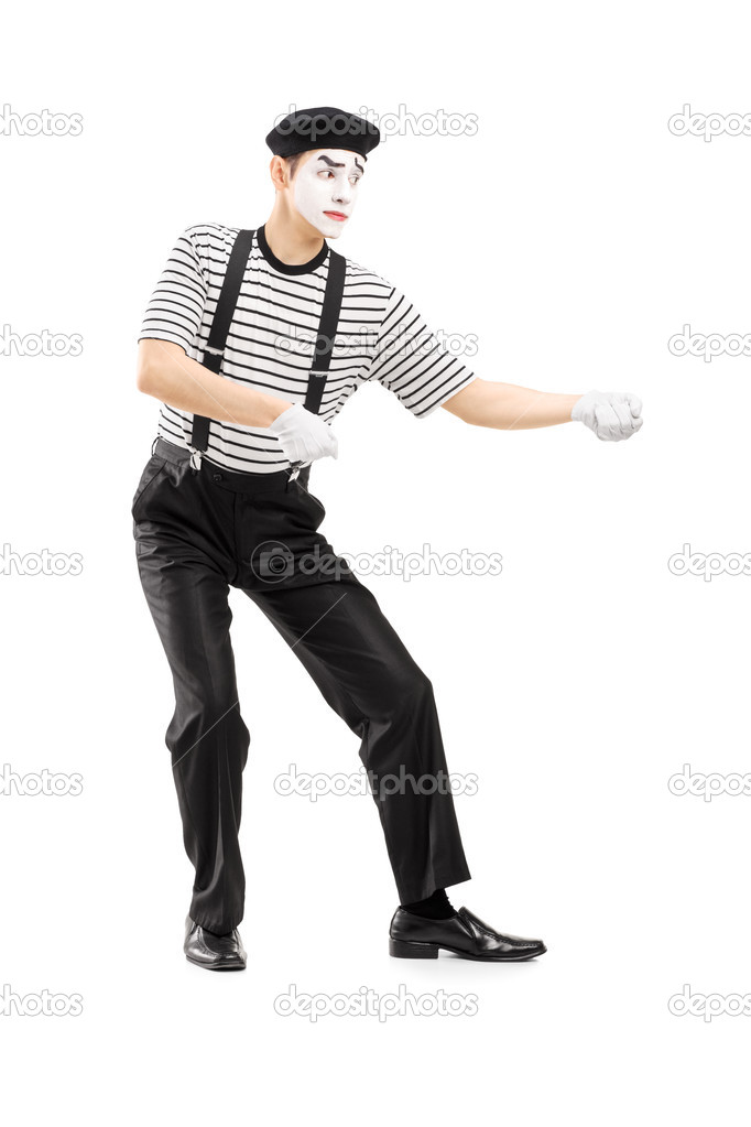 Mime performing pulling virtual rope Stock Photo by ©ljsphotography ...
