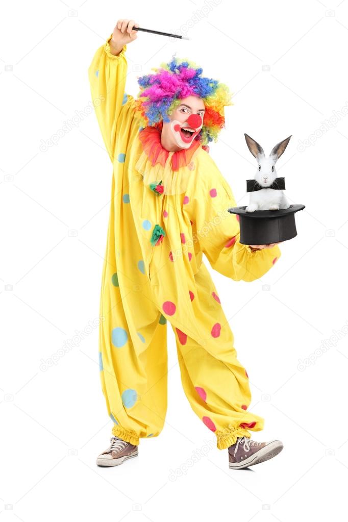 Clown with top hat and rabbit — Stock Photo © ljsphotography #45884829