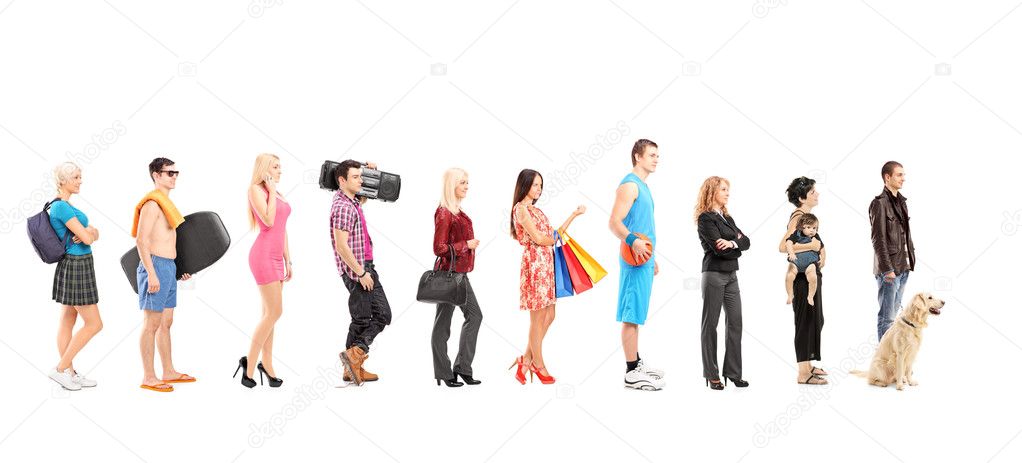 Different people waiting in line — Stock Photo © ljsphotography #45887483