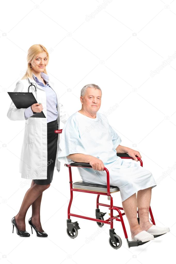Doctor next to patient in wheelchair Stock Photo by ©ljsphotography ...