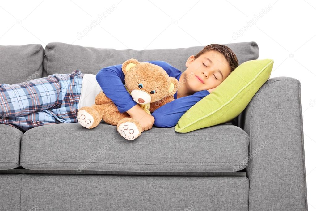 Little boy taking nap on couch Stock Photo by ©ljsphotography 46591115