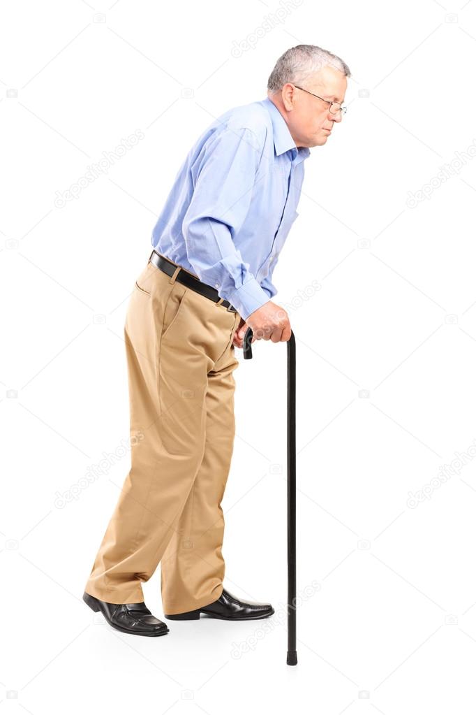 Old man walking with cane Stock Photo by ©ljsphotography 48316685