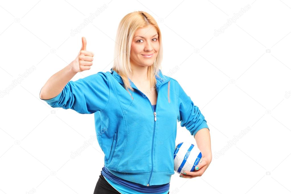 Professional female handball player Stock Photo by ©ljsphotography 48917479