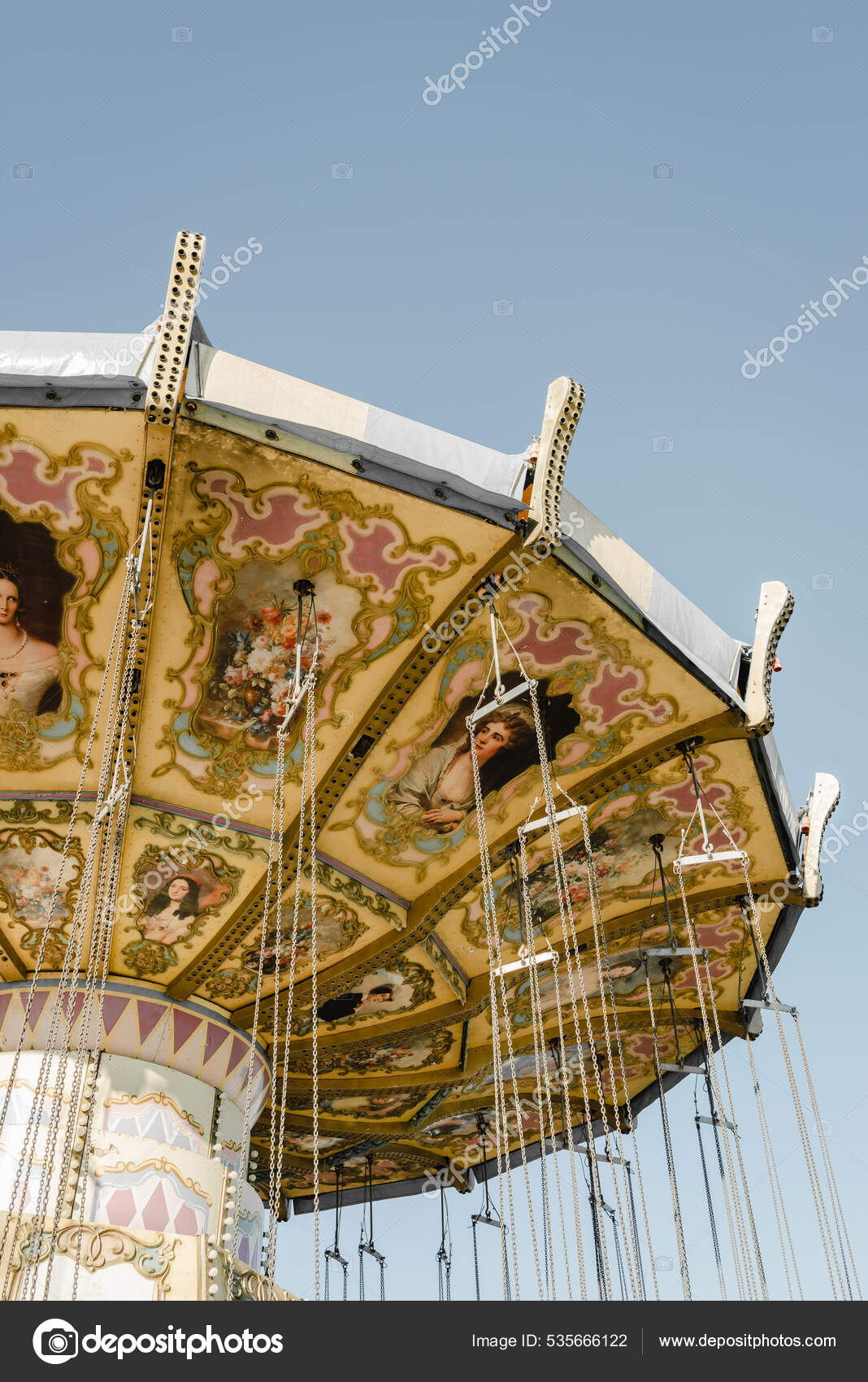 Chain Carousel Amusement Parks Carnivals Funfair Background Sky ...