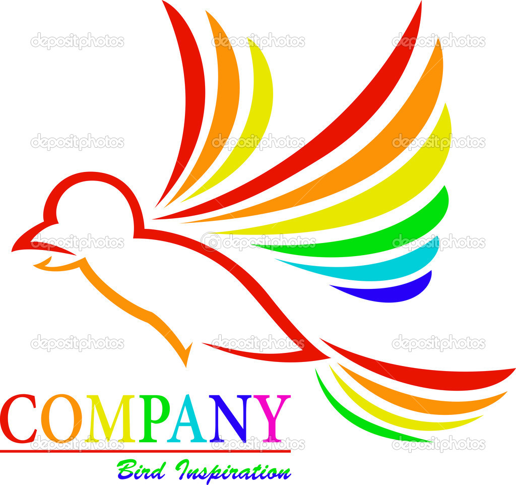 Rainbow Bird Art Symbol — Stock Vector © fightingfear #46184583