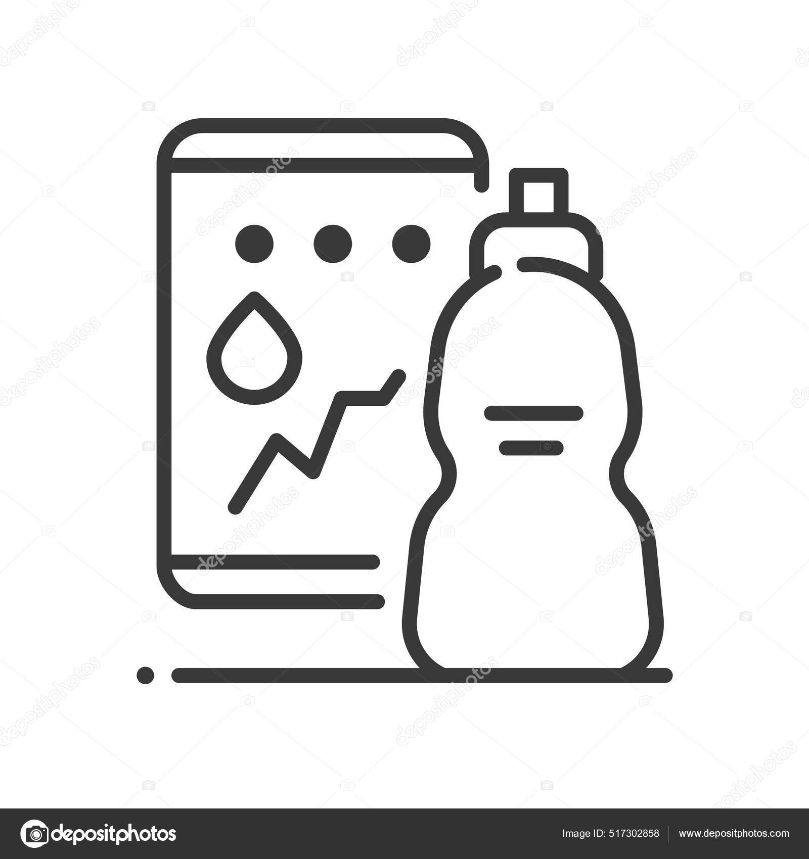 Water balance tracking - vector line design single isolated icon Stock ...