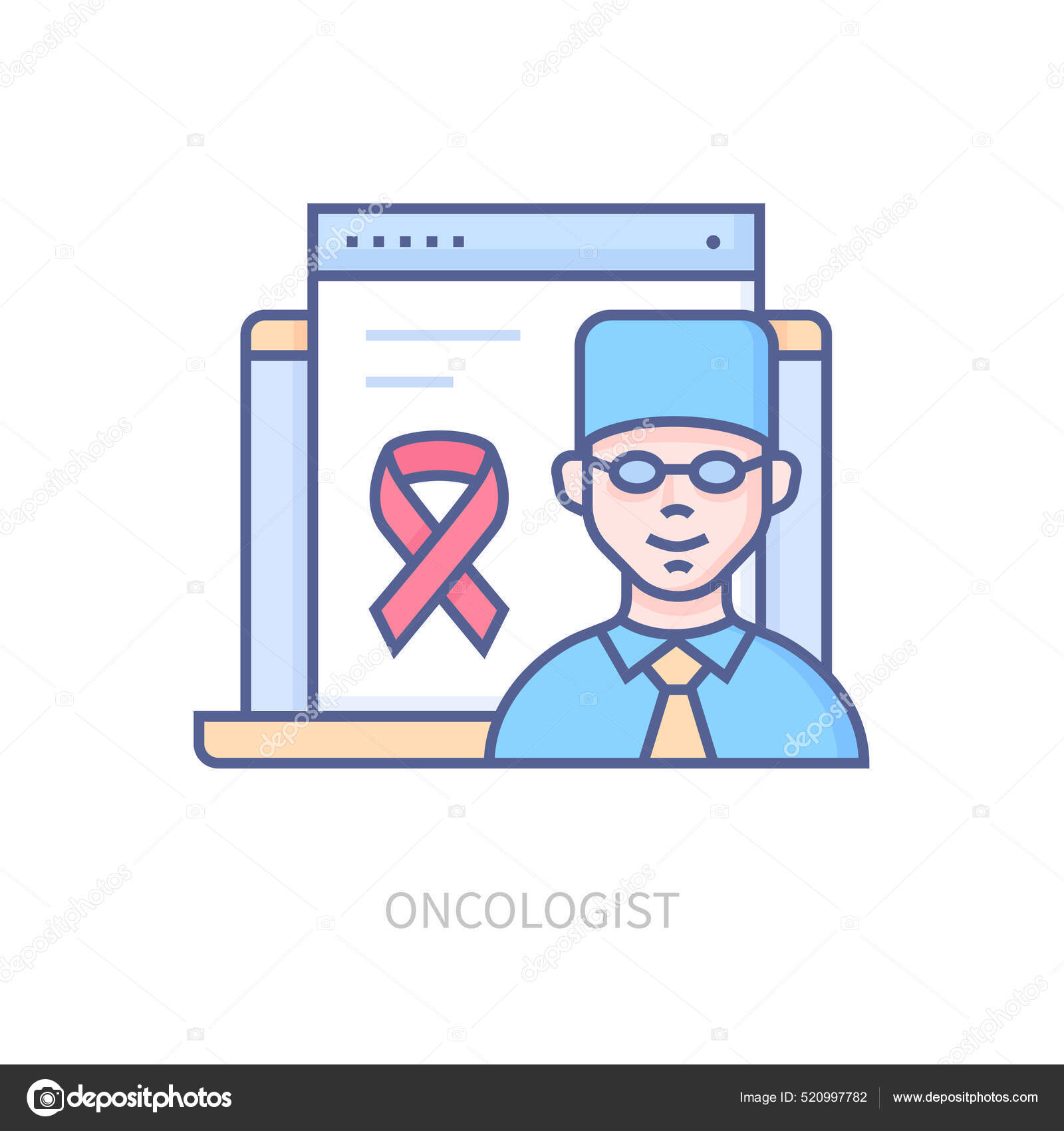 Oncologist - modern colorful line design style icon Stock Vector Image ...