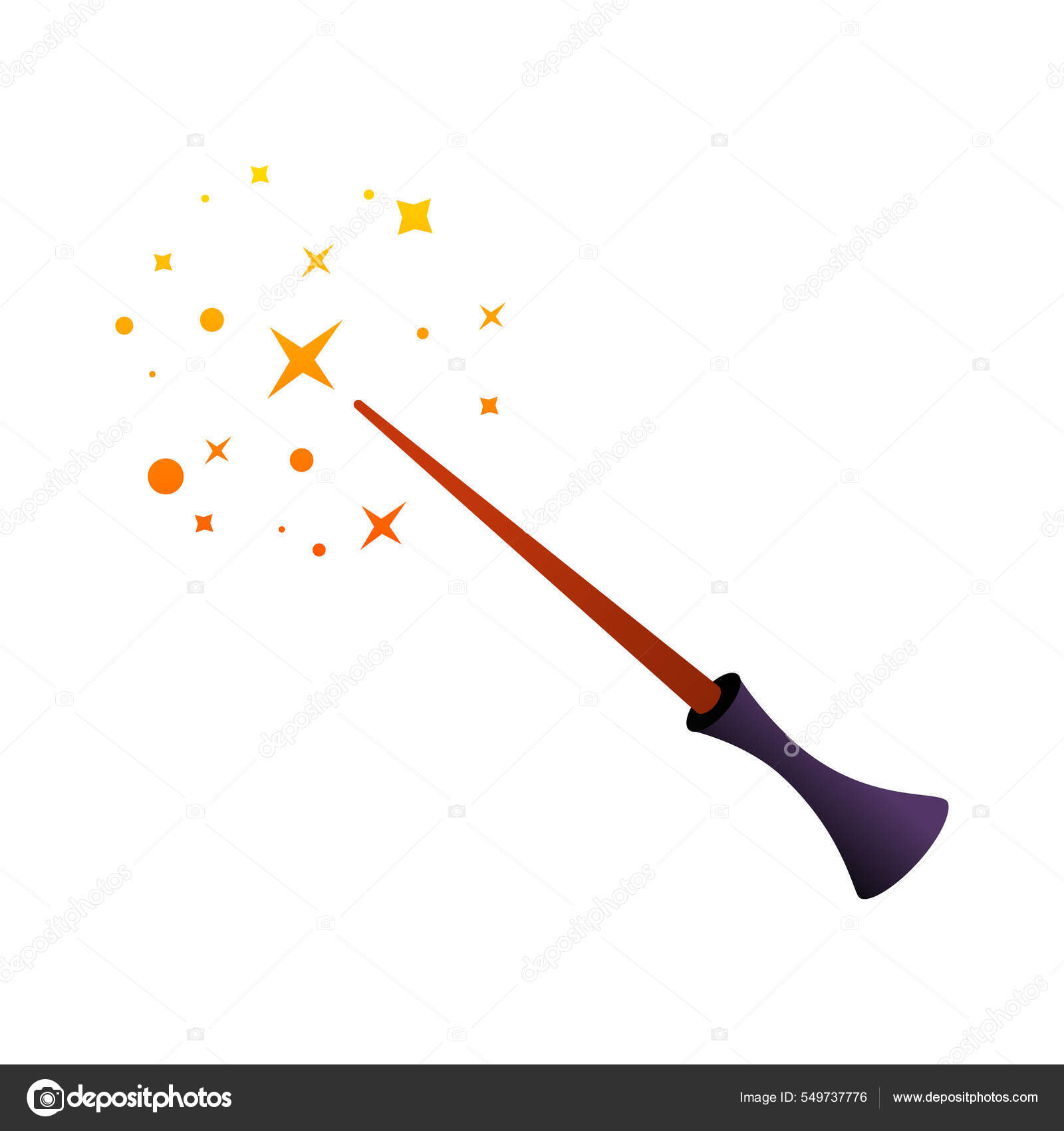 Magic wand- modern flat design style single isolated object Stock ...