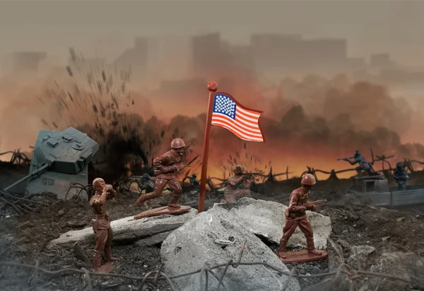 Toy soldiers war scene — Stock Photo © breakermaximus #47504667