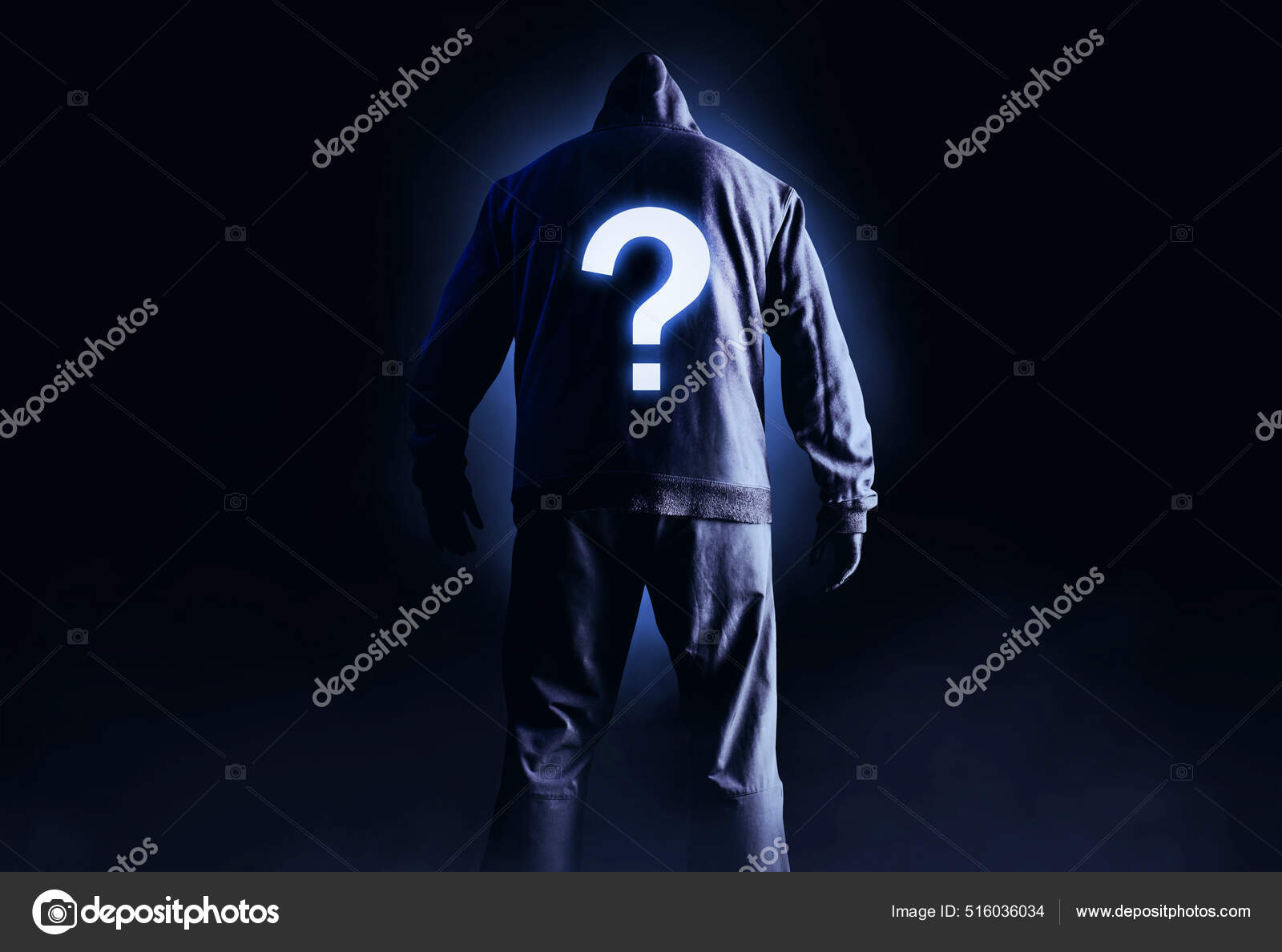 Photo Scary Horror Stranger Stalker Man Black Hood Clothing Dark Stock ...