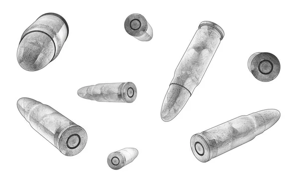 Bullet Shell Drawings