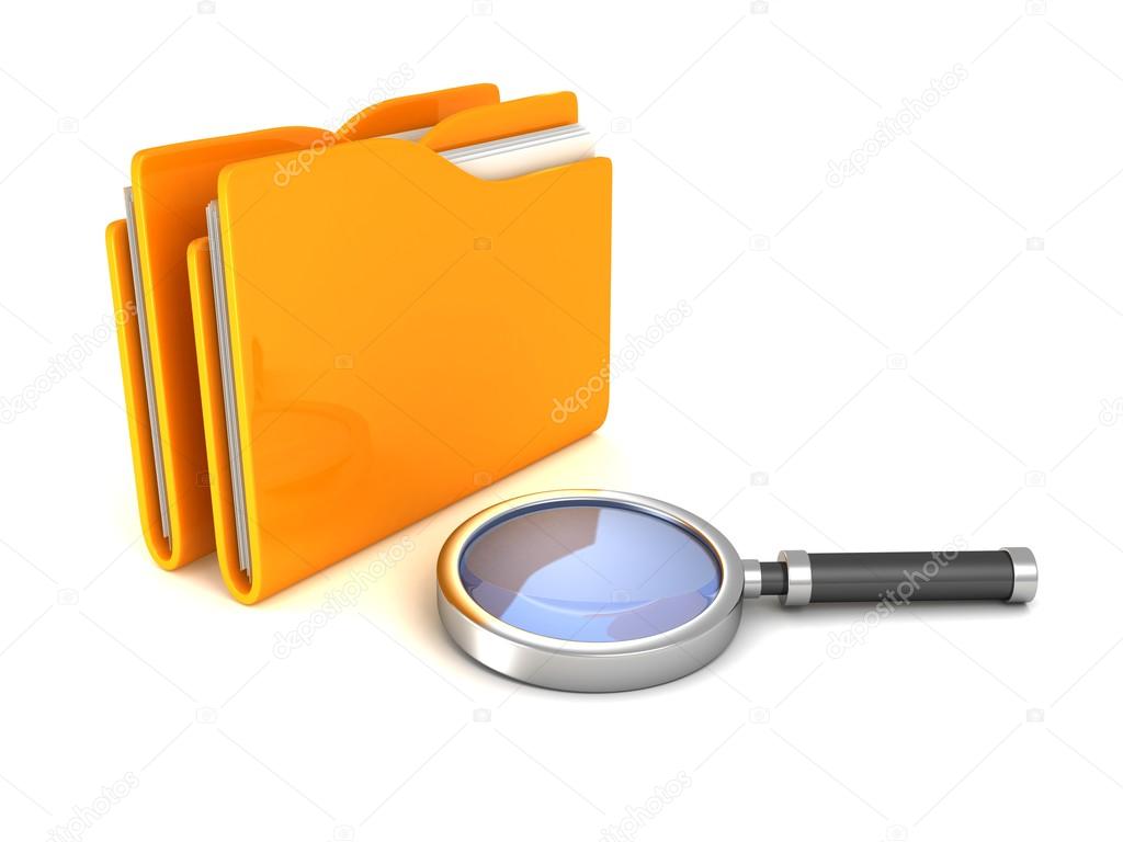 Magnifying Glass and file document folders Stock Photo by ©VERSUSstudio ...