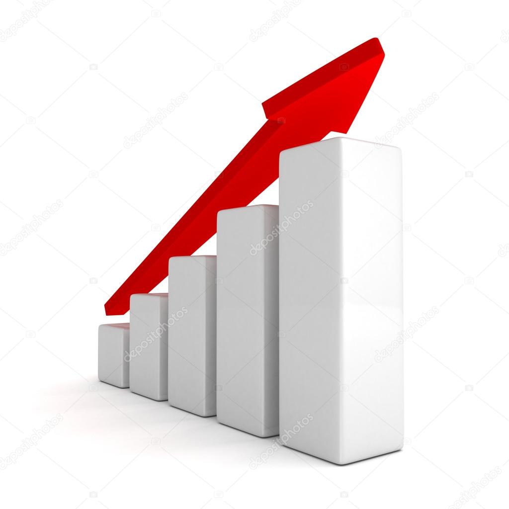 Red arrow and success bar graph growing up — Stock Photo © VERSUSstudio ...