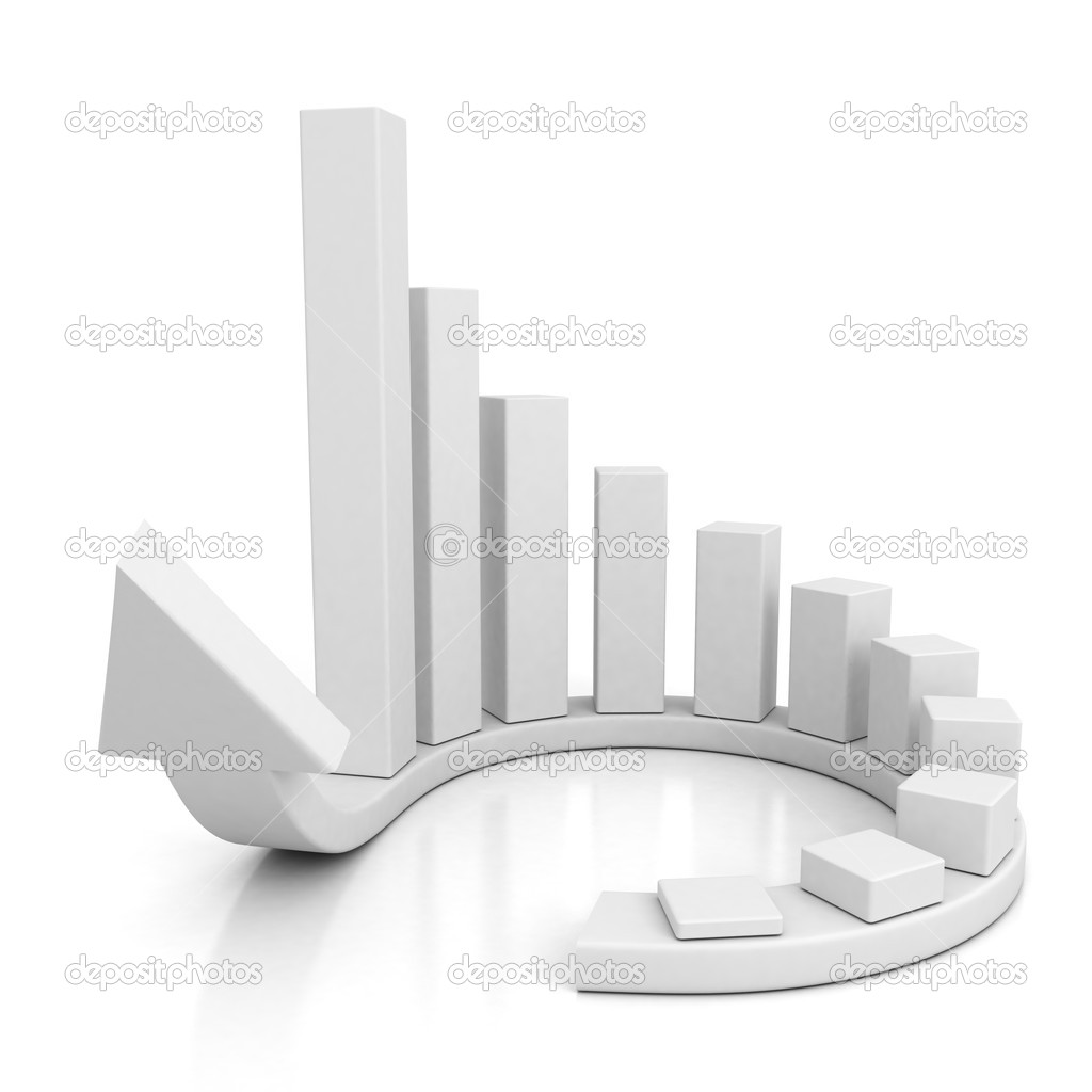 White arrow and financial bar — Stock Photo © VERSUSstudio #46327169